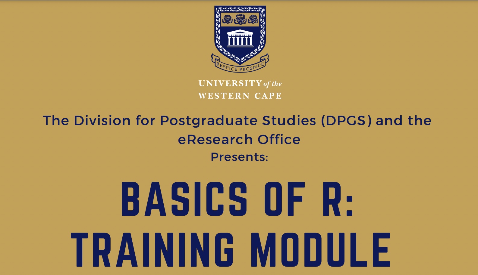 Basics of R: a Training Module – UWC eResearch Office